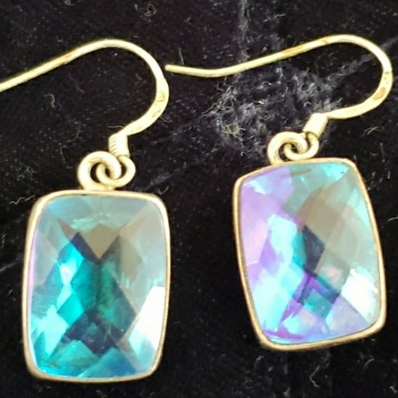 Jewelry | Mystic Quarts Rectangle Earrings | Poshmark